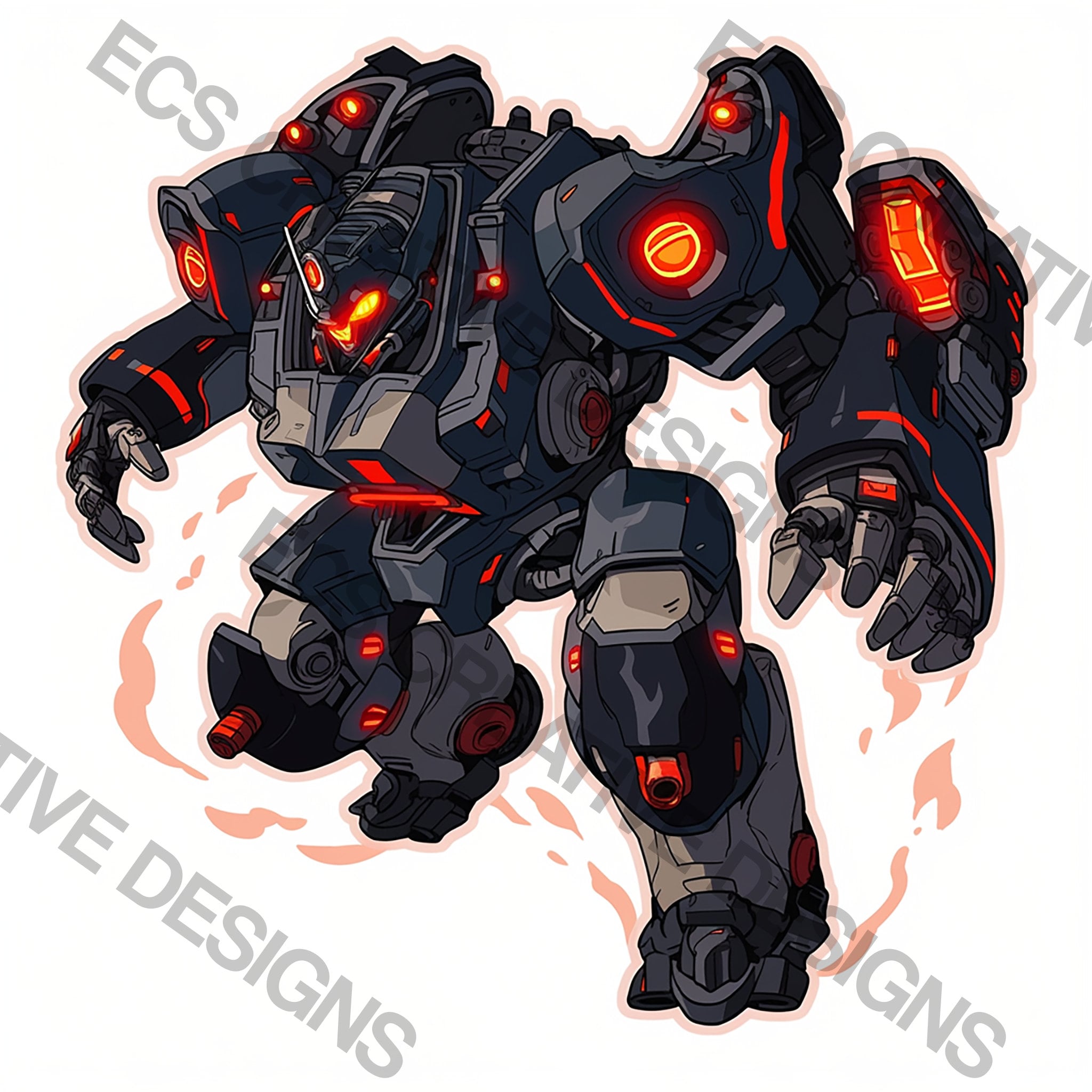 Anime Mecha Robot 35 SVG & PNG Clipart Bundle, Instant Digital Download ...