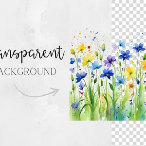 Watercolor Wildflower Clipart Bundle, Instant Digital Download, 24 High ...