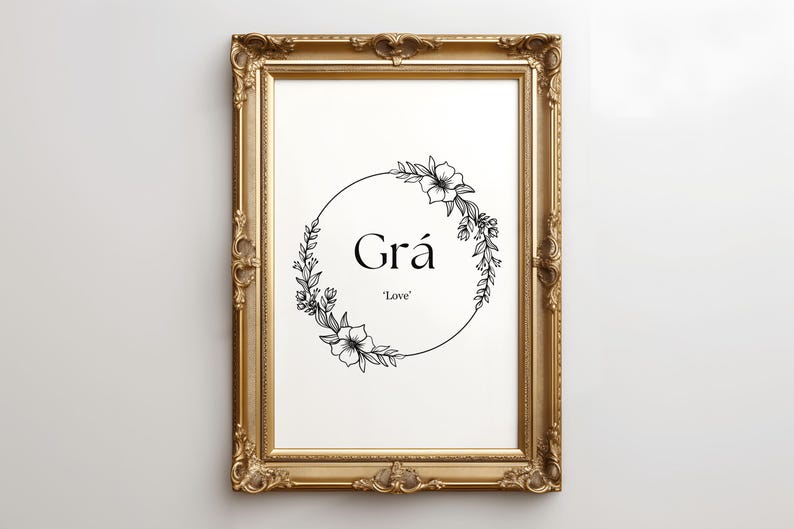 Grá Irish Prints, 3 Designs Included, Love Poster, Irish Wall Decor ...