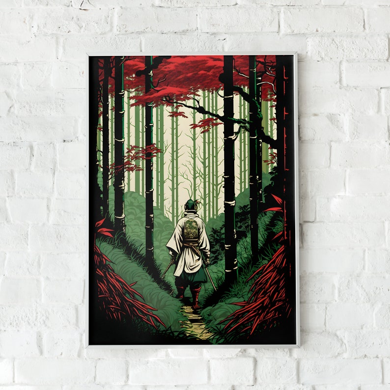 Bamboo Forest Ukiyo-e Style Printable Wall Art Print, Japanese Vintage ...