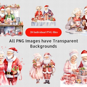Santa & Mrs Claus Clipart Bundle, Digital Download for Commercial Use ...