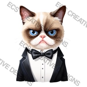 26 Grumpy Cats Dressed up PNG Clipart Bundle, Fun Designs of Cute ...