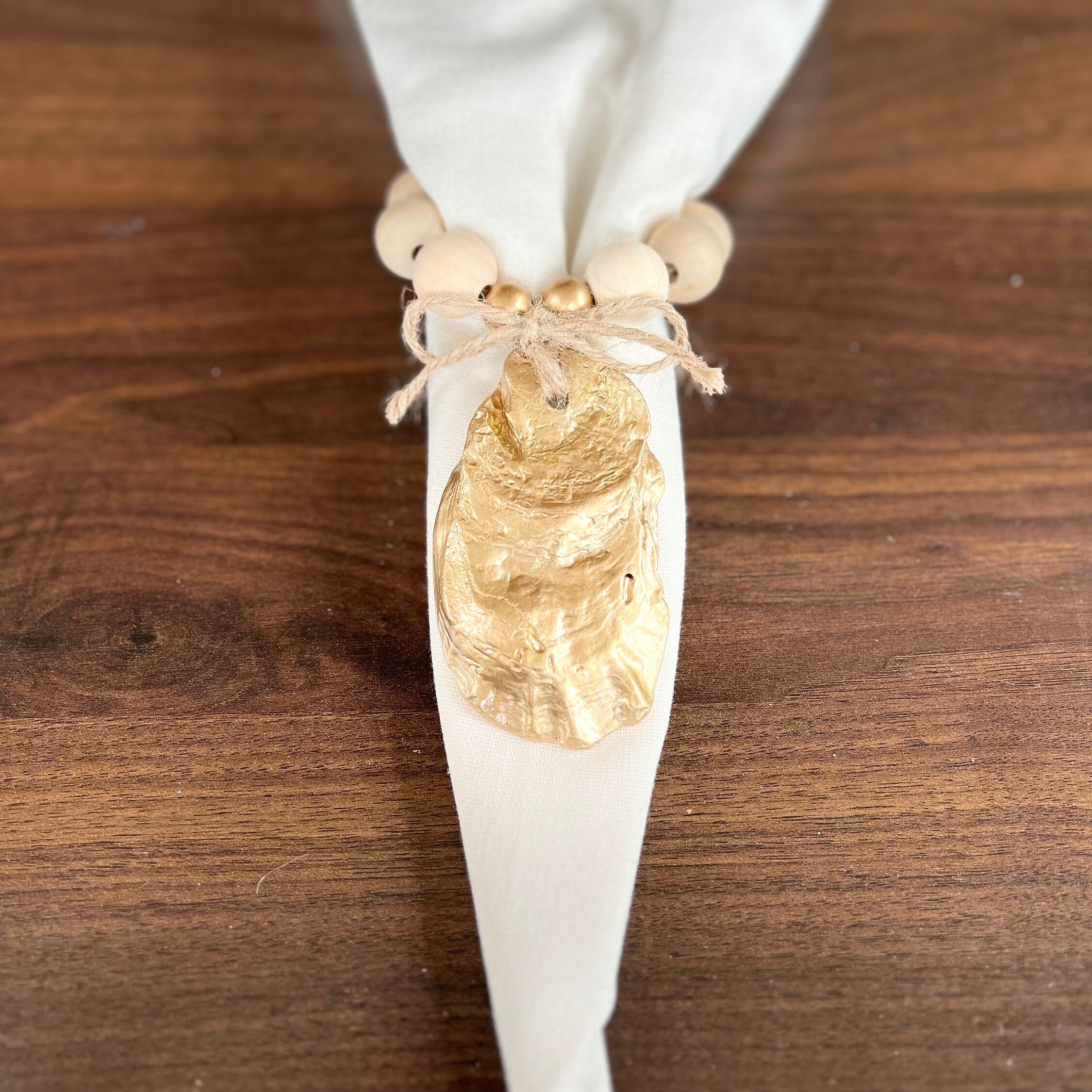 Set of 4 Oyster Shell Napkin Rings for Beachy Table Decor Blue - Etsy