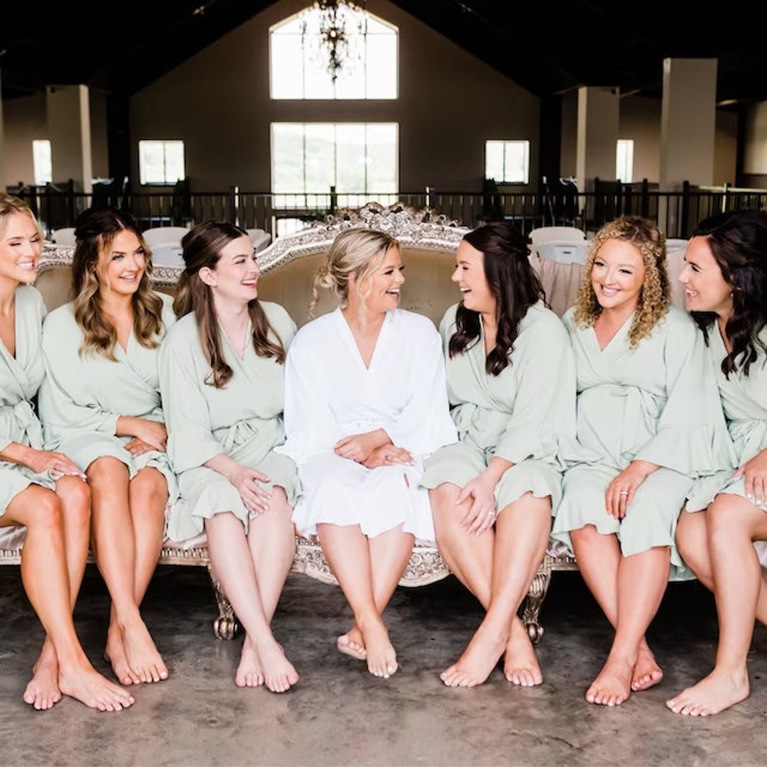 Sage Green Ruffle Robe Bridesmaid Robes Bridal Party Robes Set of ...