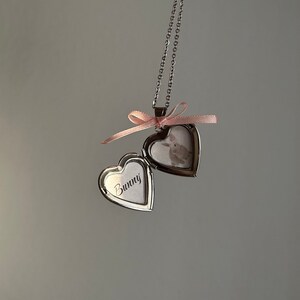 Bunny Heart Pedant Locket Necklace Silver Color Coquette - Etsy
