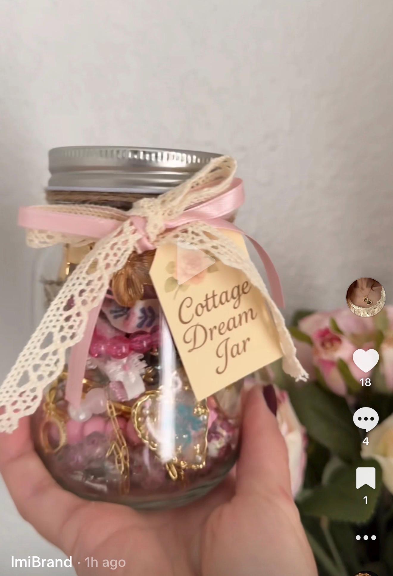 Cottage Dream Jewelry Jar • Handmade Jewelry Jar • Vintage & Gold ...