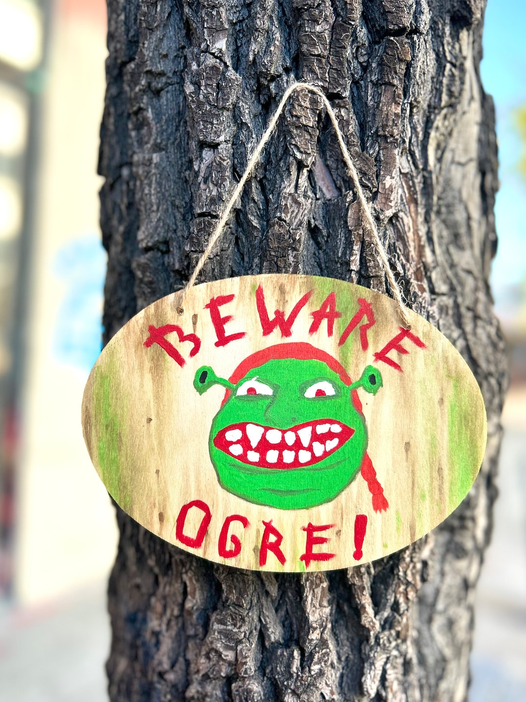Princess Fiona Sign Beware Ogre Handmade Wood Sign Shrek - Etsy
