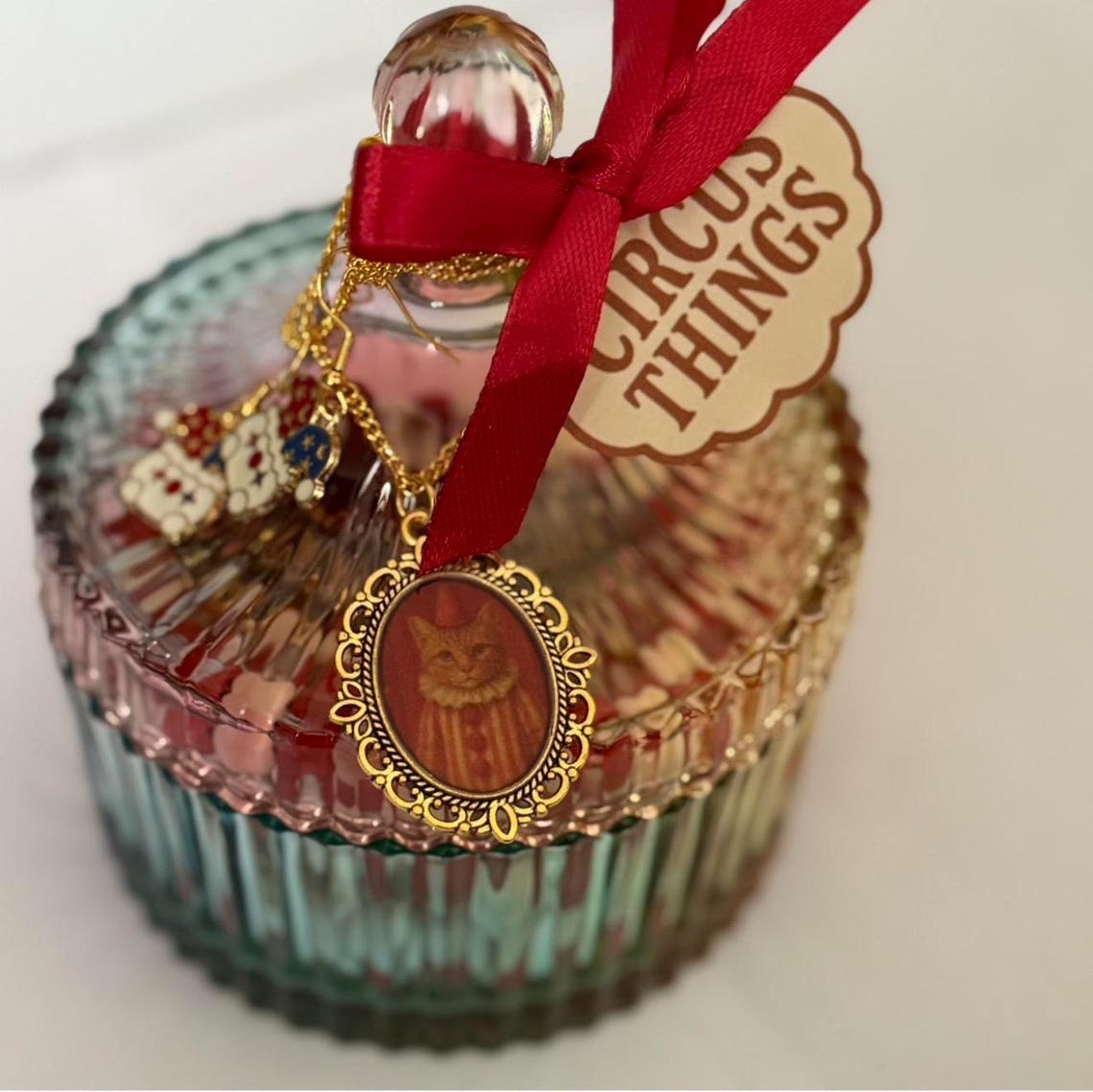Circus Mystery Jewelry Jar – Clowncore Glass Trinket Box With Handmade ...