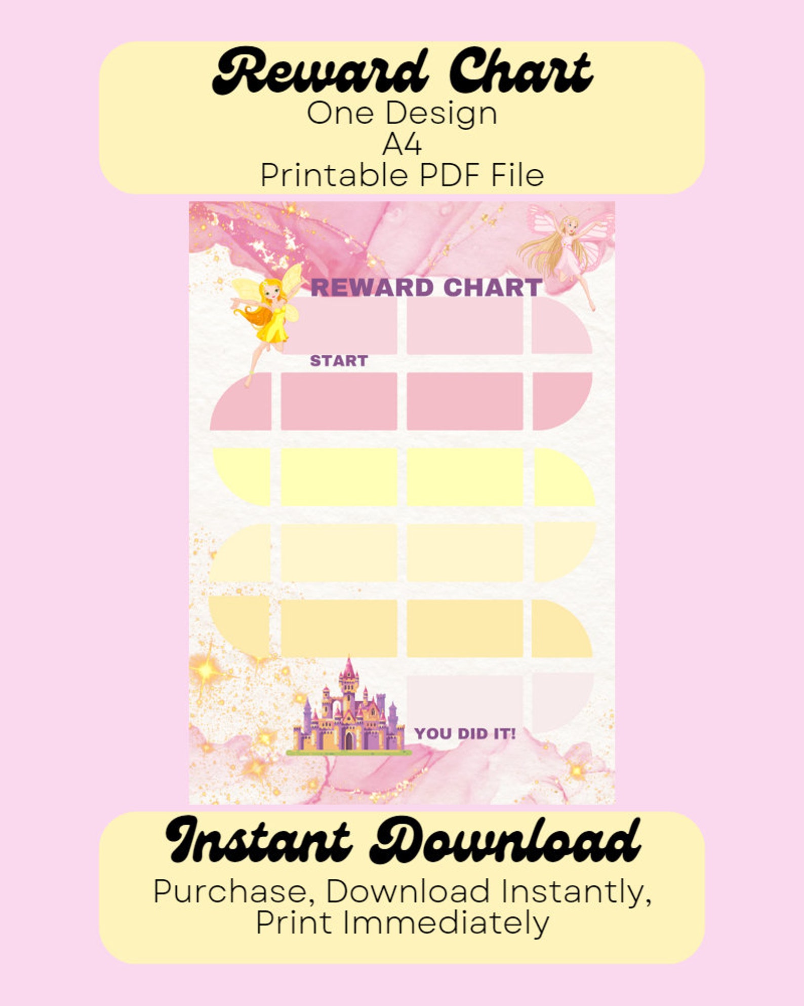 Fairy Reward Chart | Kids Behavior Chart | Printable Sticker Chart ...