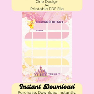 Fairy Reward Chart | Kids Behavior Chart | Printable Sticker Chart ...