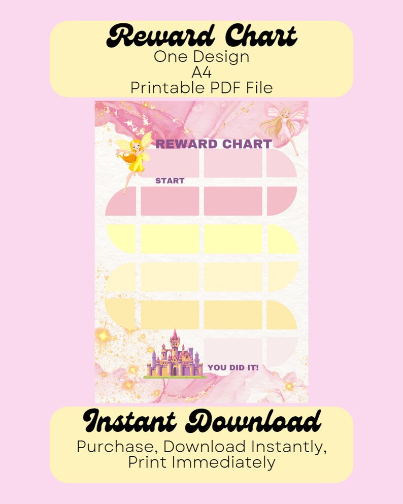 Fairy Reward Chart | Kids Behavior Chart | Printable Sticker Chart ...