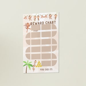Monkey Reward Chart | Kids Behavior Chart | Printable Sticker Chart ...