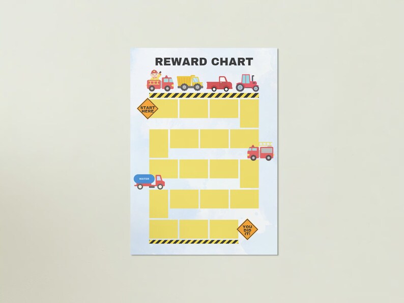Truck Reward Chart | Kids Behavior Chart | Printable Sticker Chart ...