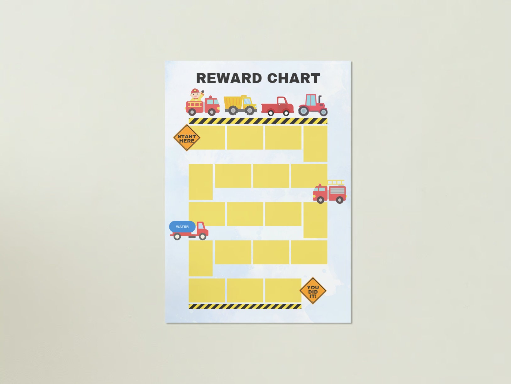 Truck Reward Chart | Kids Behavior Chart | Printable Sticker Chart ...