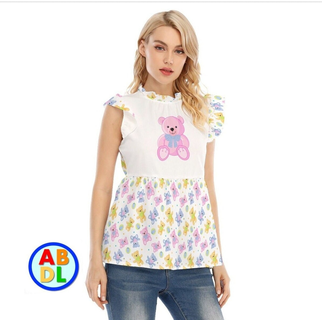 ABDL Teddy Bear Ruffle Top Adult Baby - Etsy