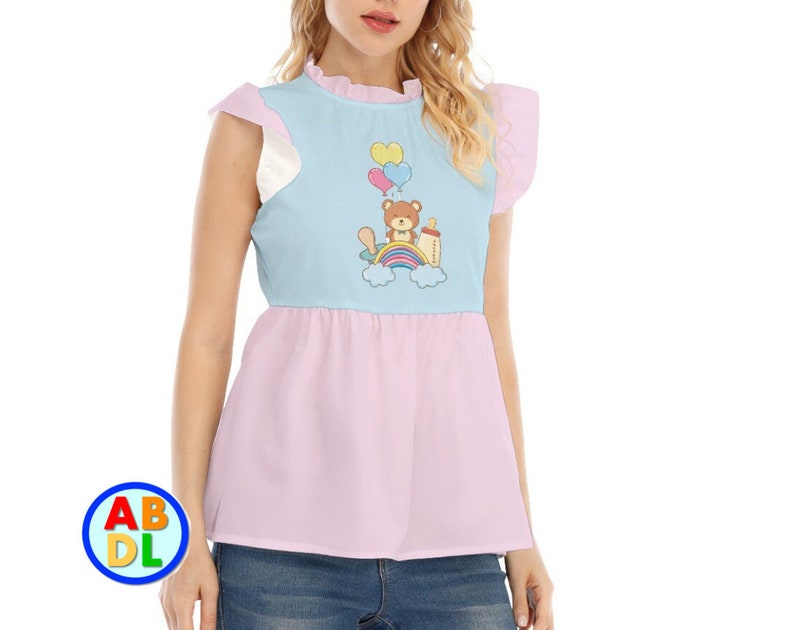 ABDL Rainbow Teddy Ruffle Top Adult Baby - Etsy
