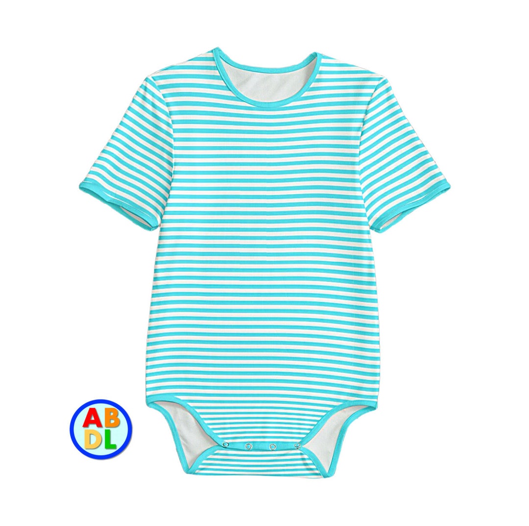 ABDL Turquoise Stripe Bodysuit Adult Baby - Etsy