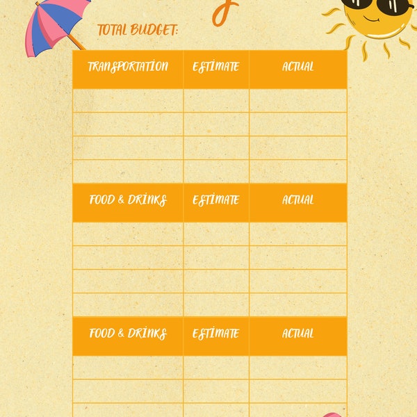 Summer Bucket List Editable Canva - Etsy