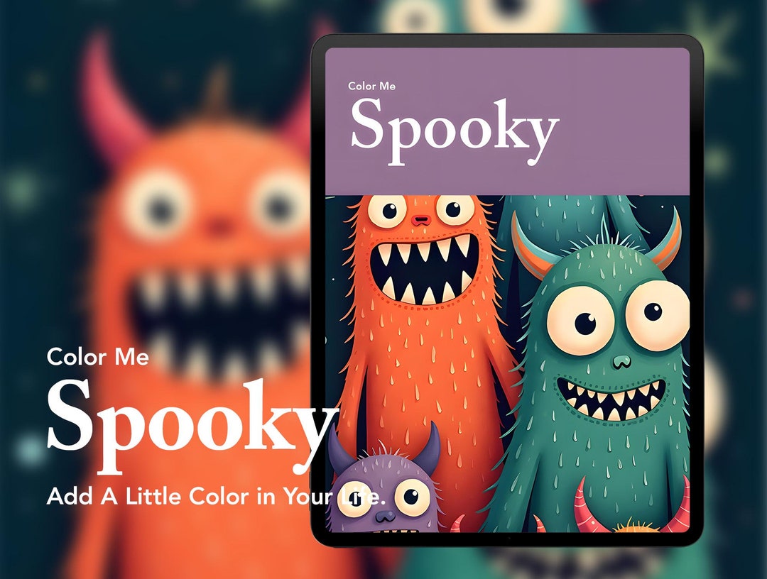 Color Me Spooky, Coloring Book, Coloring Page, Printable Coloring ...