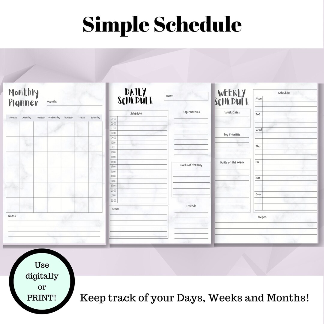 Daily Weekly Monthly Schedule Diary Goodnotes Planner Digital - Etsy