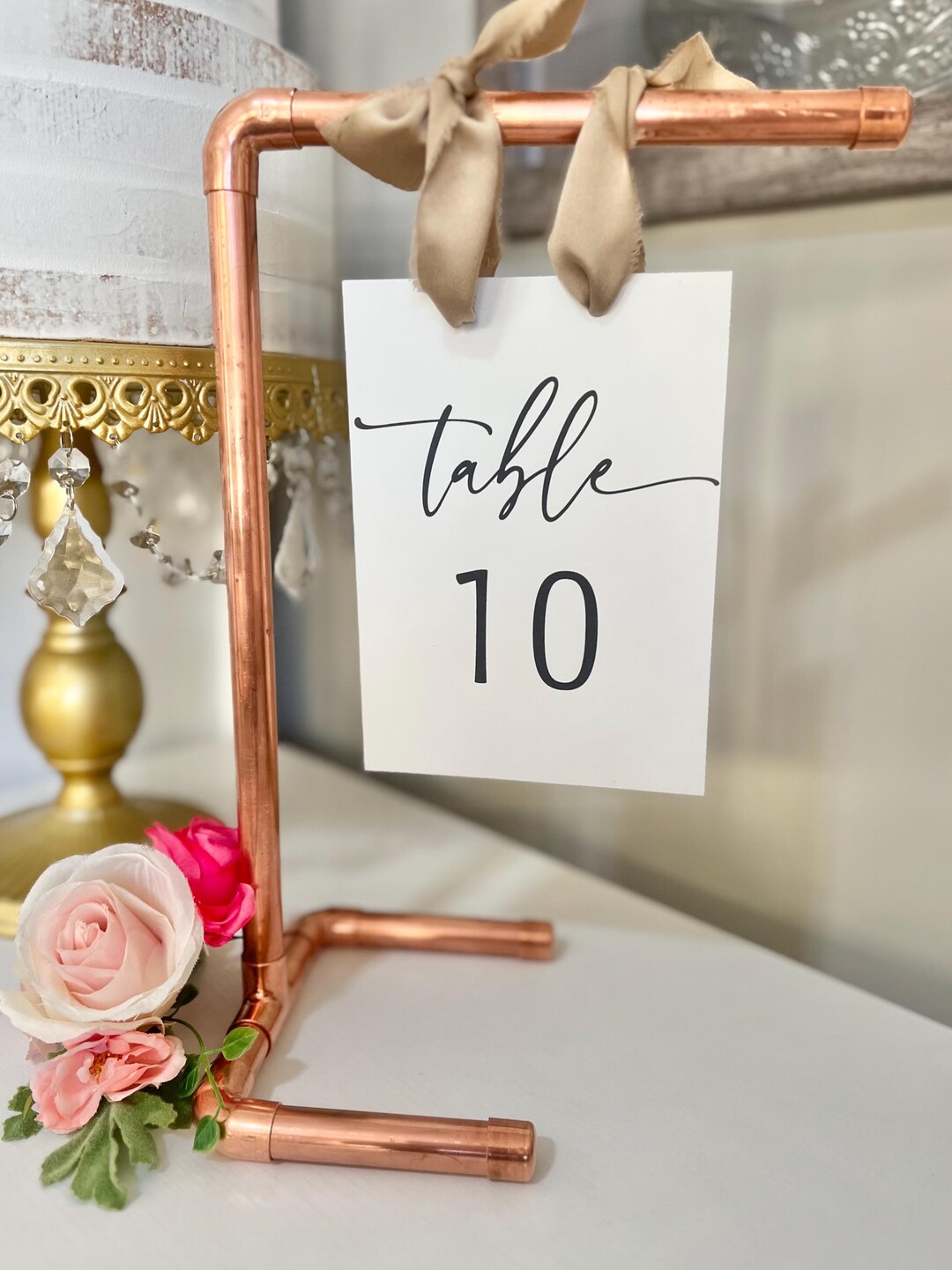 Copper Table Number Stand: Wedding & Event Signage - Etsy