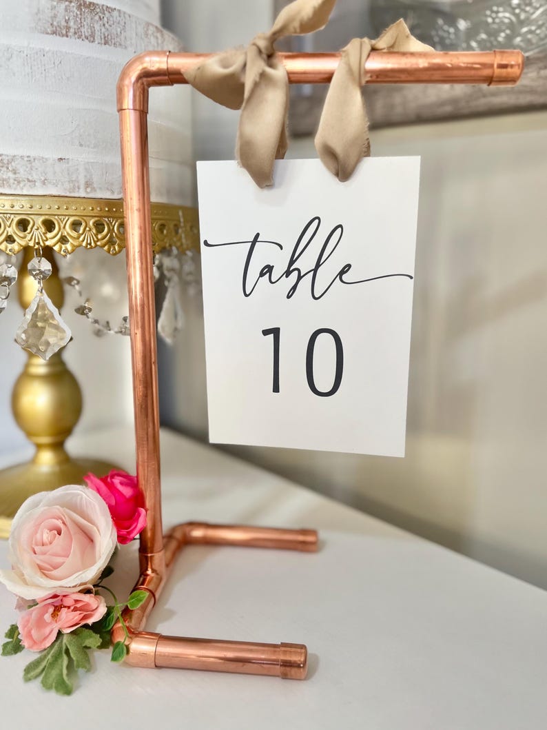 Copper Table Number Stand: Wedding & Event Signage - Etsy