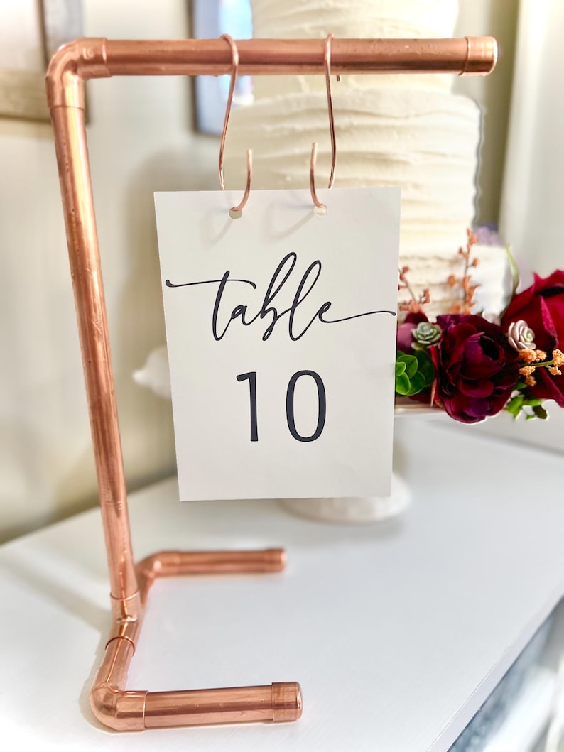Copper Table Number Stand: Wedding & Event Signage - Etsy