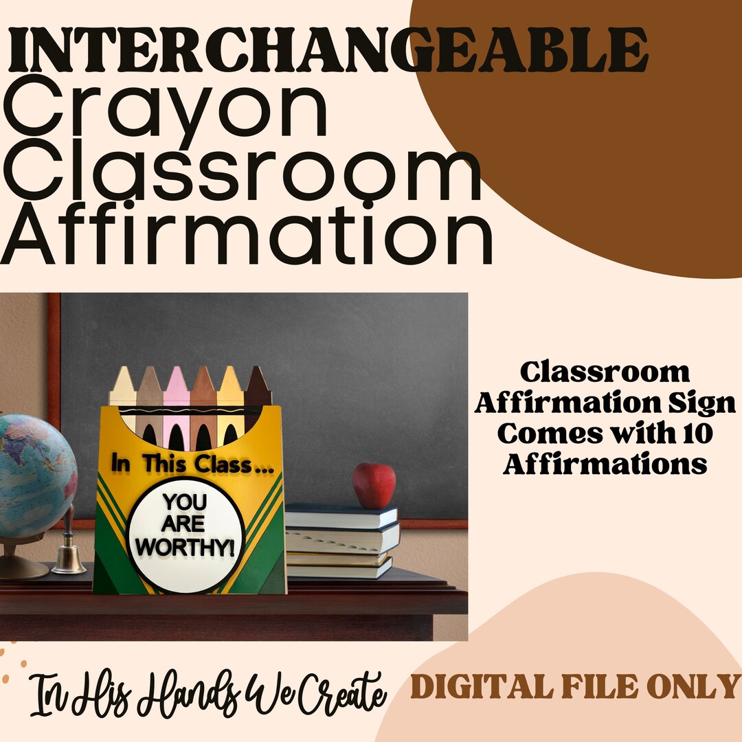 Crayon Classroom Words of Affirmation Sign - Etsy