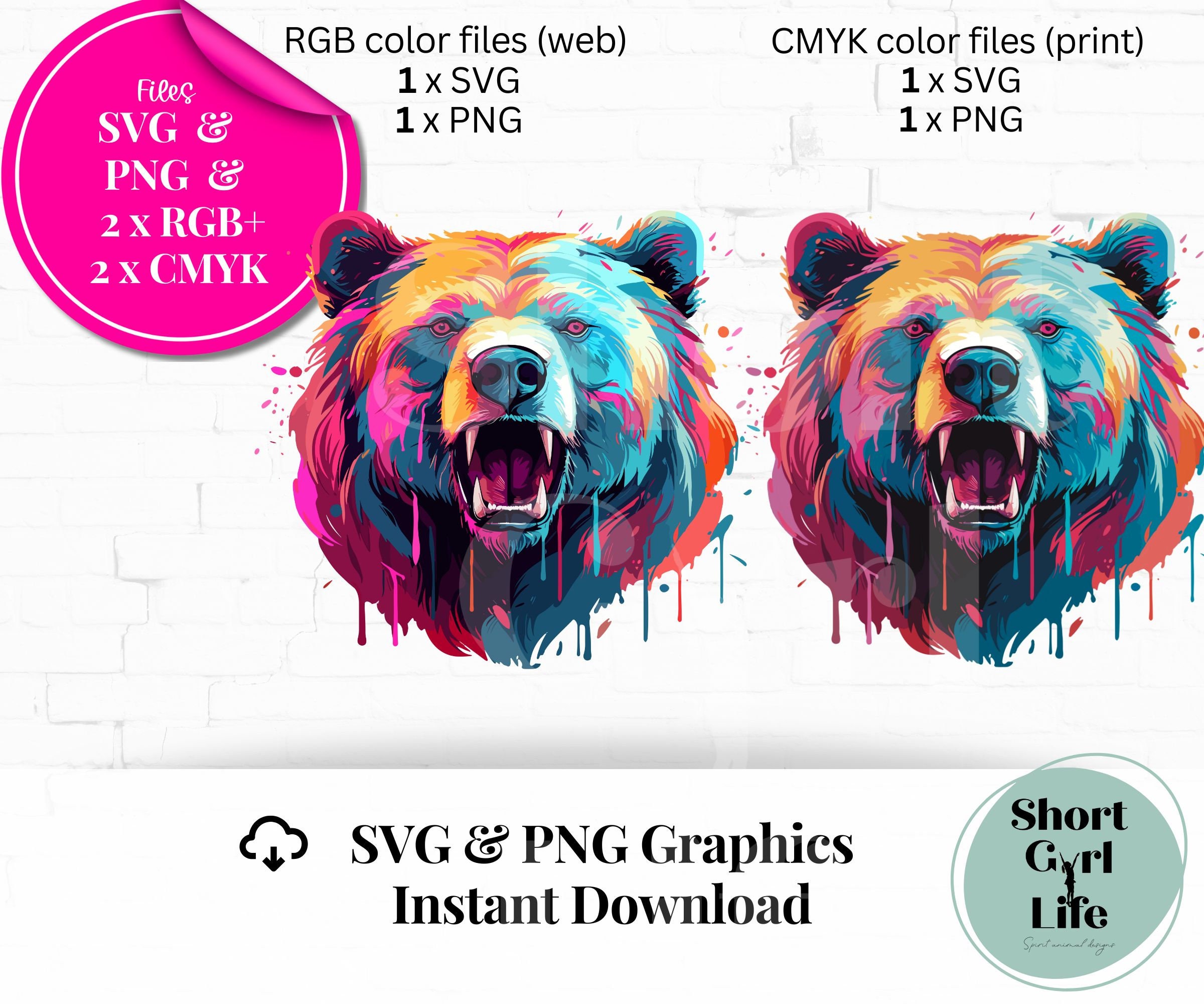 SVG Oso clipart PNG, Oso SVG para Sublimación svg, pegatinas. Graffiti ...