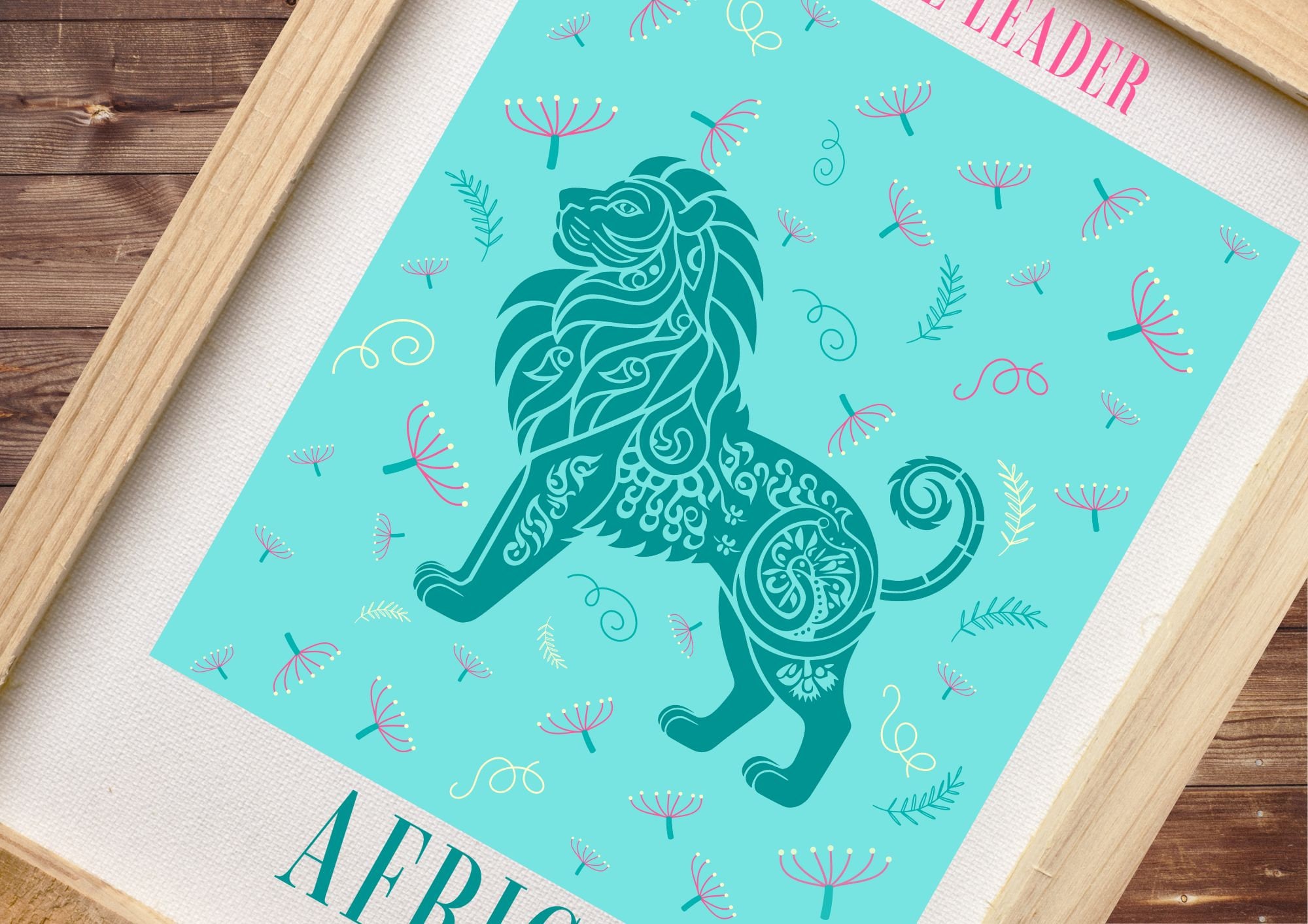 Preppy Room Decor Lion PNG Decorative Travel Poster Teen Girl Room ...