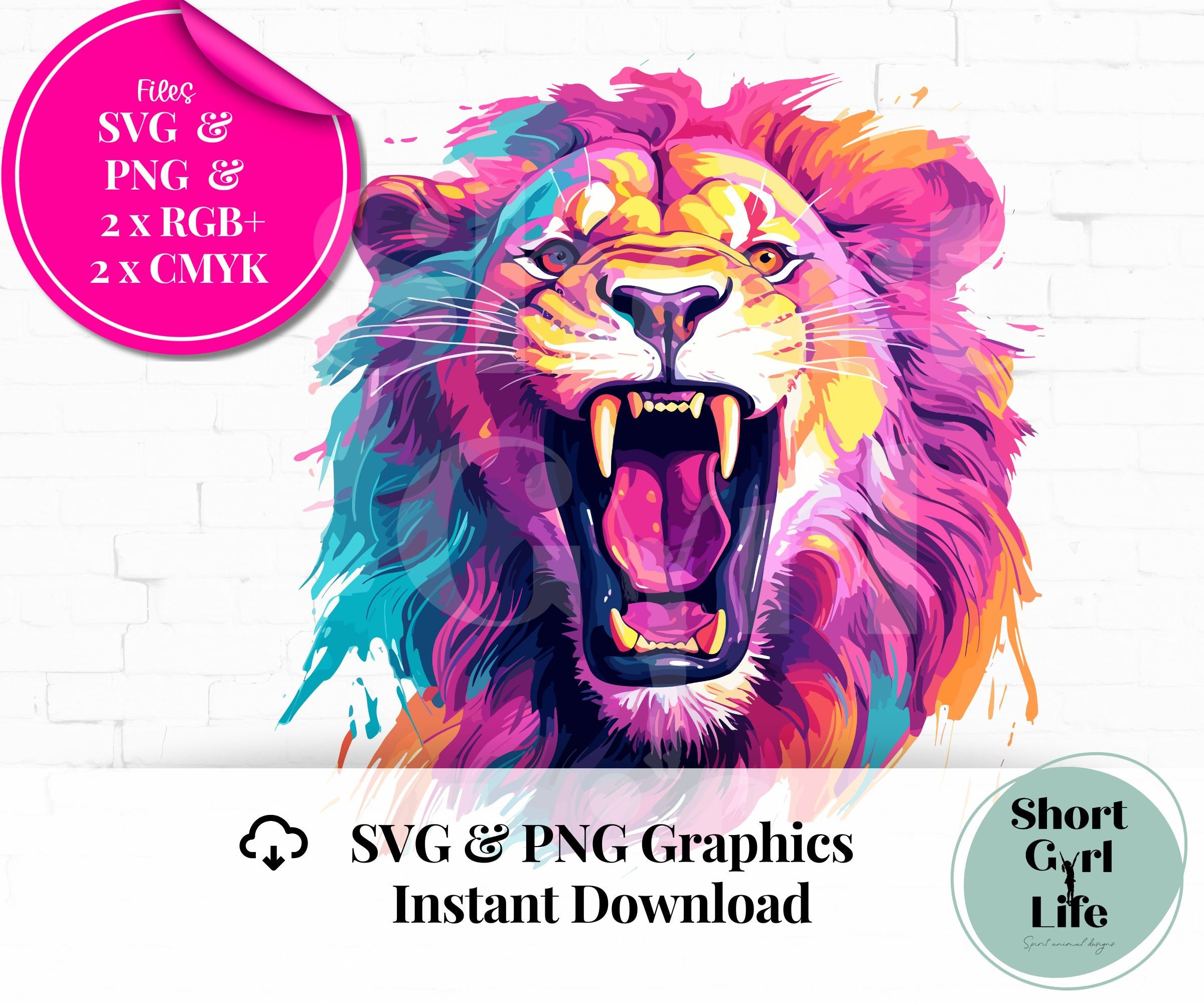 Lion SVG Lion King for Sublimation Shirt Stickers Lions PNG Graffiti ...