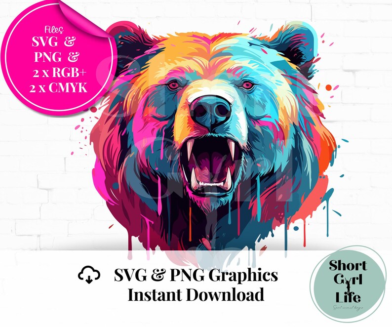 SVG Bear Clipart PNG, Bear SVG for Sublimation Svg, Stickers. Bear Head ...