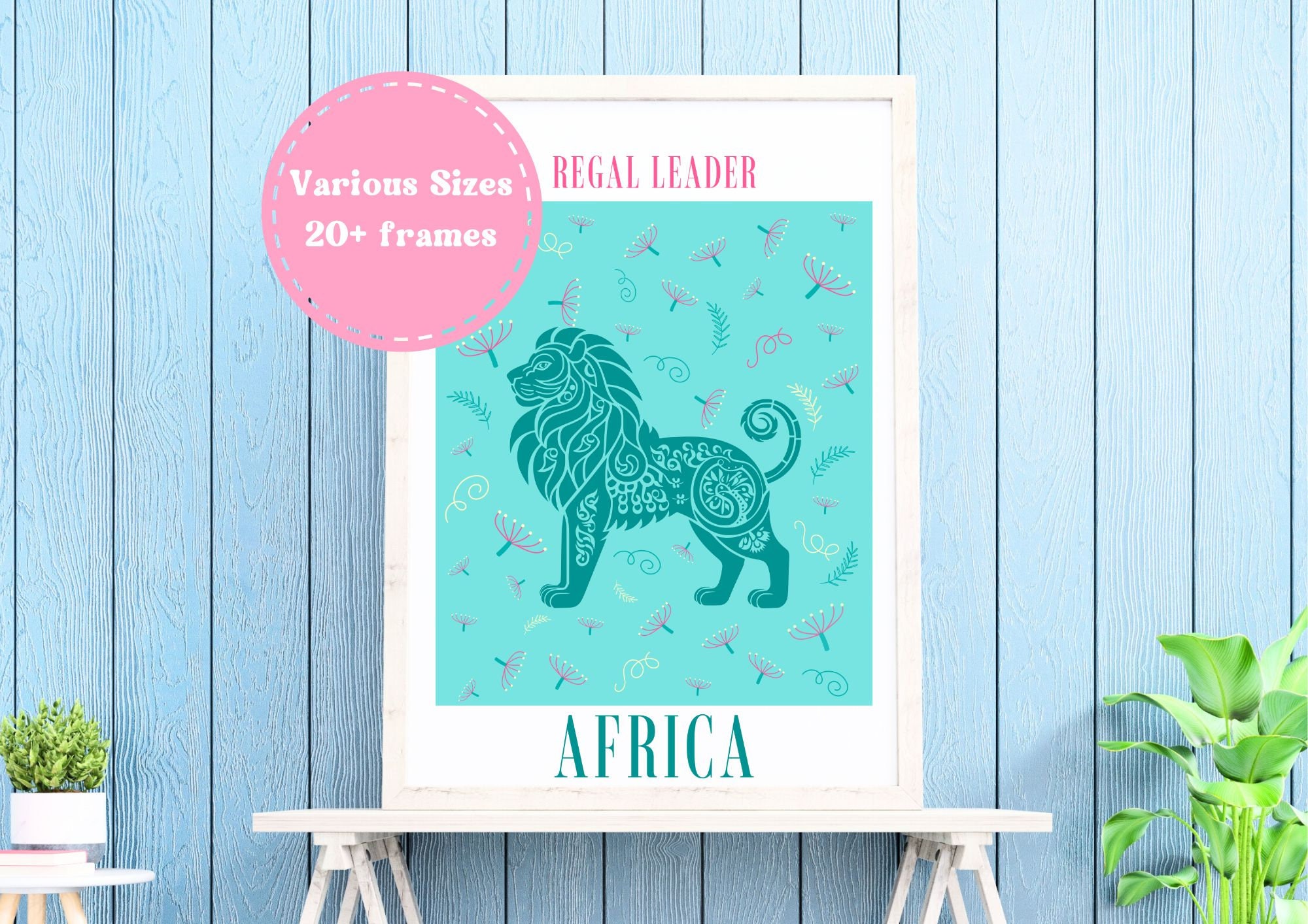 Preppy Room Decor Lion PNG Decorative Travel Poster Teen Girl Room ...