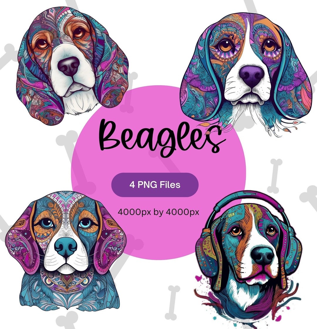 Beagle Zentangle Clip Art. Set of 4 Designs Zen Art Art - Etsy