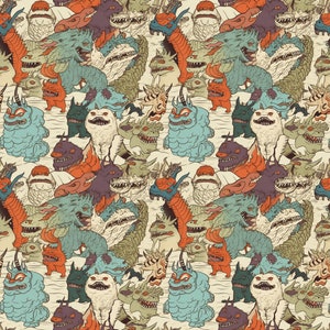 MONSTER PACK II Seamless Pattern, Backgrounds, Printable Digital Paper ...