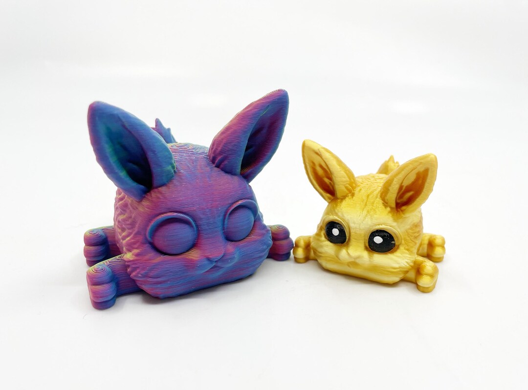 Bunny Puffling Flexi Two Sizes Articulated Rabbit Fidget Toy 3D Printed ...