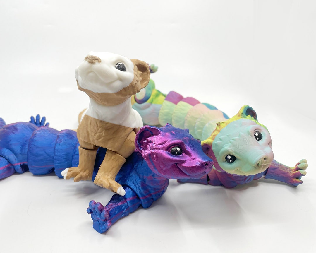 Ferret Flexi TWO Sizes Articulated Fidget Toy 3D Printed Matmiremakes ...