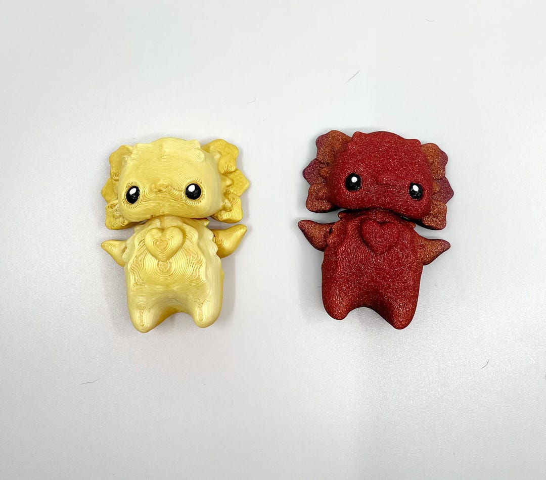 Axolotl Pixie Flexi Articulated Fidget Toy 3D Printed Layers in Green ...