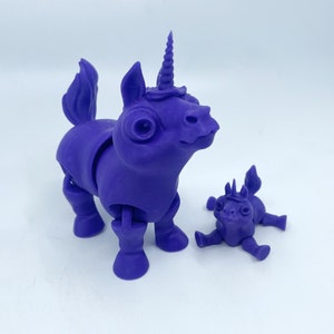 Unicorn Flexi Two Sizes Available Articulated Fidget Toy 3D Printed Happy Flexi Pets Authorized ...