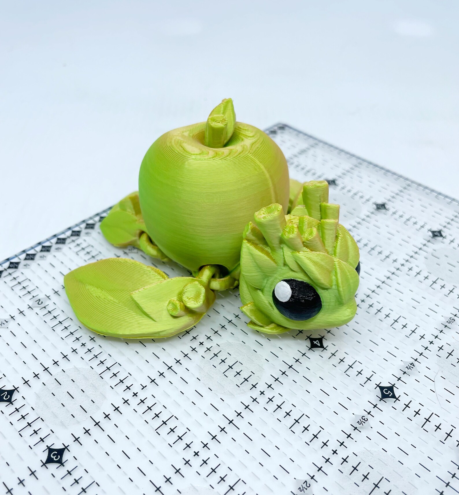 Apple Turtle Articulated Fidget Toy 3D Printed Cinderwing 3D - Etsy
