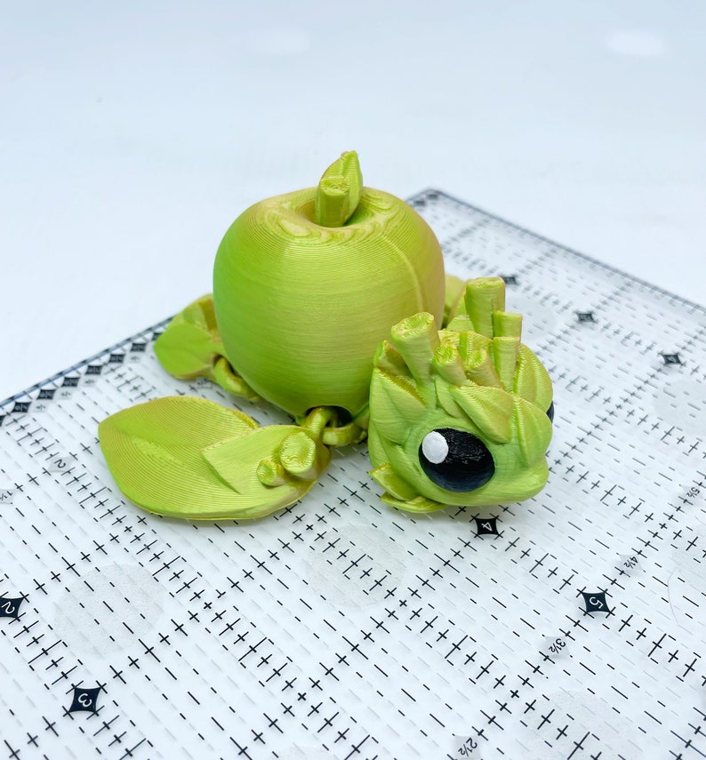 Apple Turtle Articulated Fidget Toy 3D Printed Cinderwing 3D - Etsy