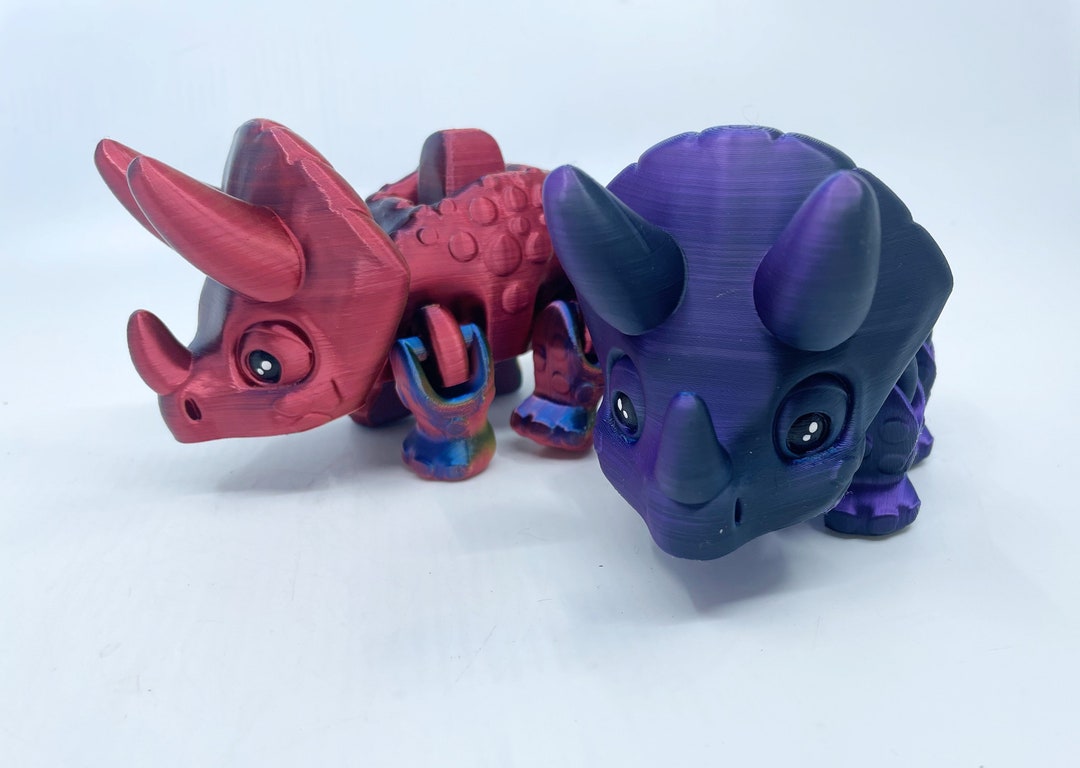 Chomping Triceratops Articulated Fidget Toy 3D Printed ...