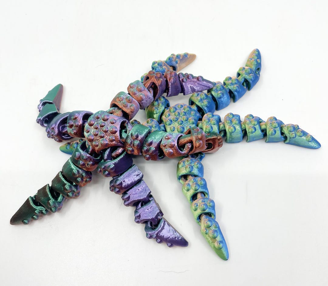 Bumpy Starfish Flexi Articulated Fidget Toy 3D Printed Cinderwing3d ...