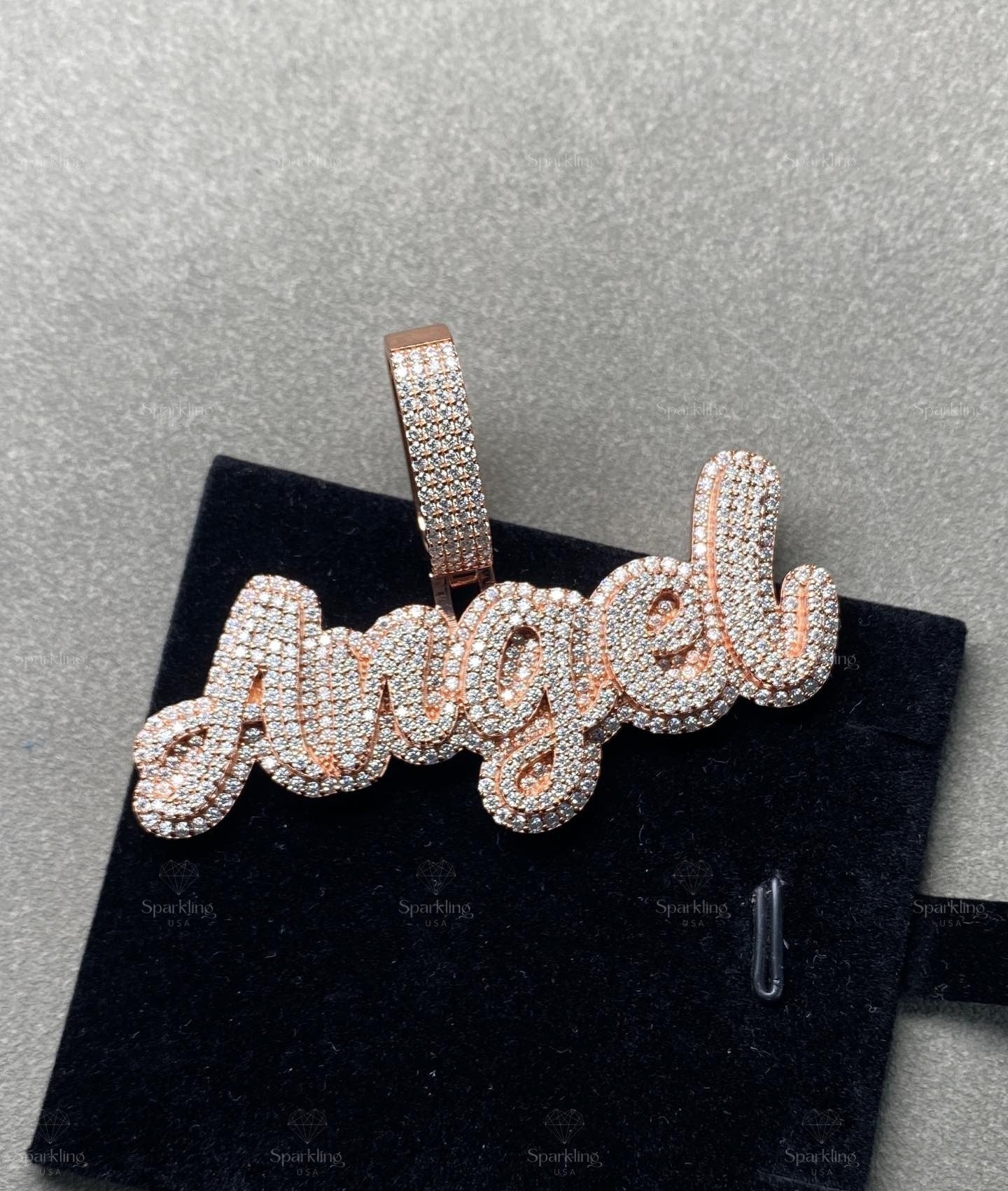 Personalized Diamond Name Pendant, Custom Letter Name Moissanite ...