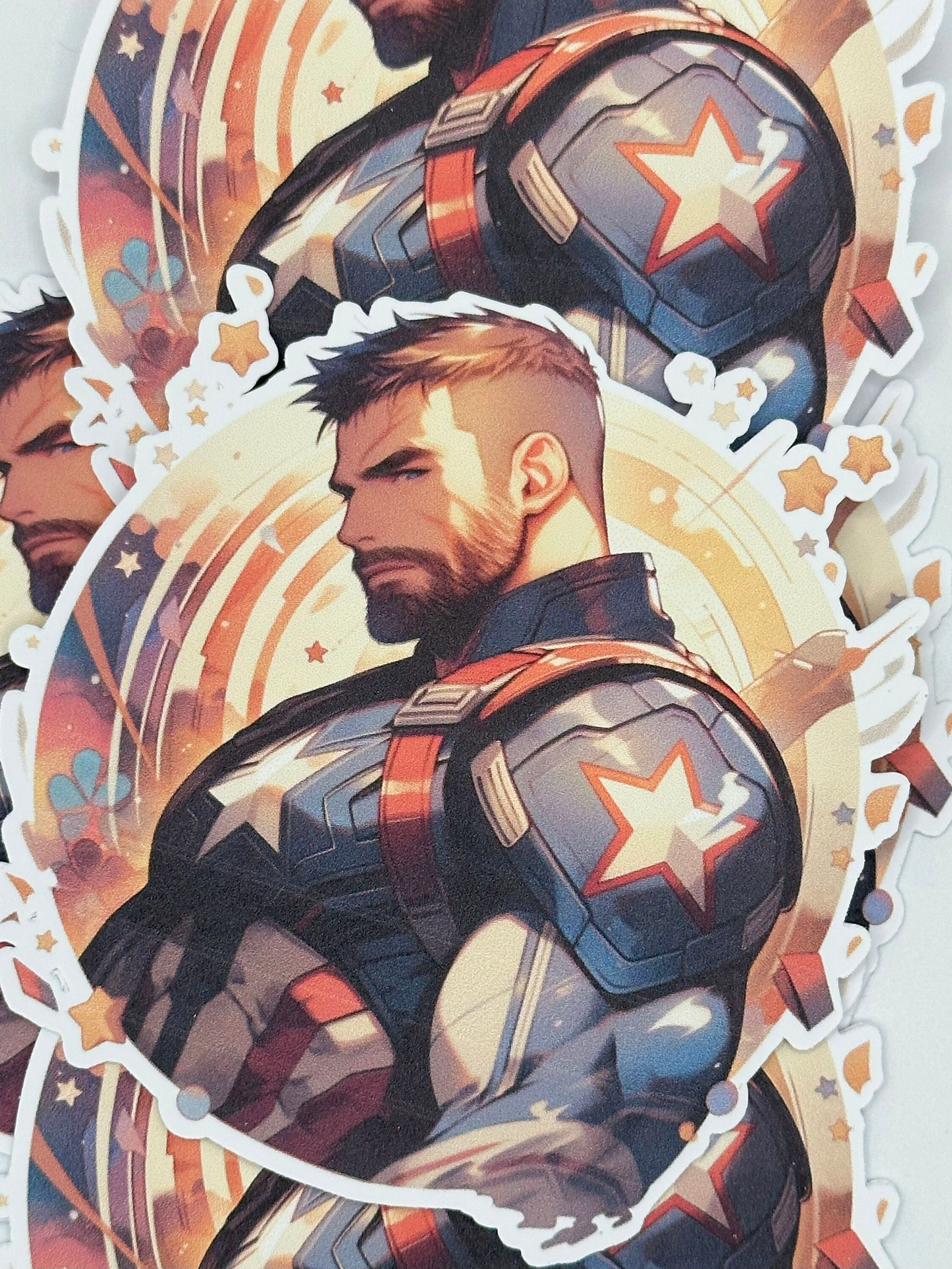 Marvel Avengers Captain America Sticker Fan Made Chris Evans - Etsy