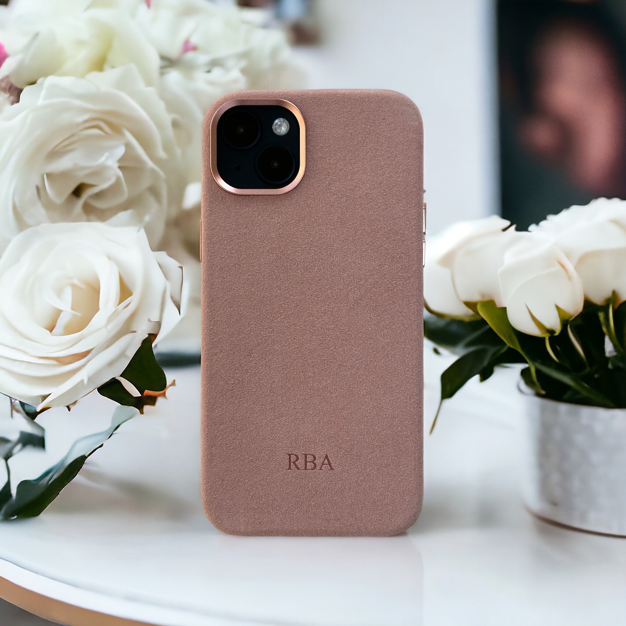 Personalized Alcantara iPhone Case: Handmade Italian Suede, Custom Icon ...