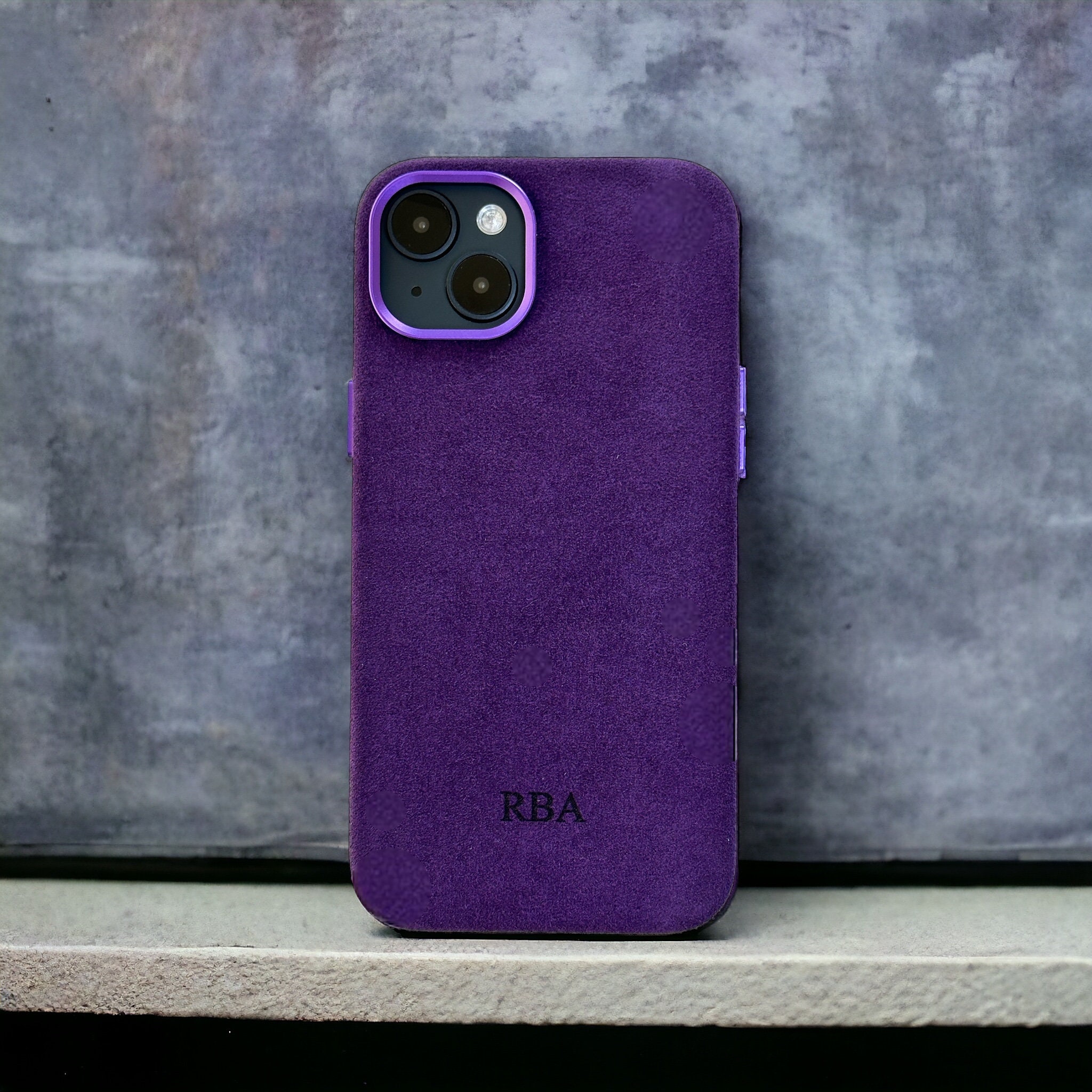 Personalized Alcantara iPhone Case: Handmade Italian Suede, Custom Icon ...