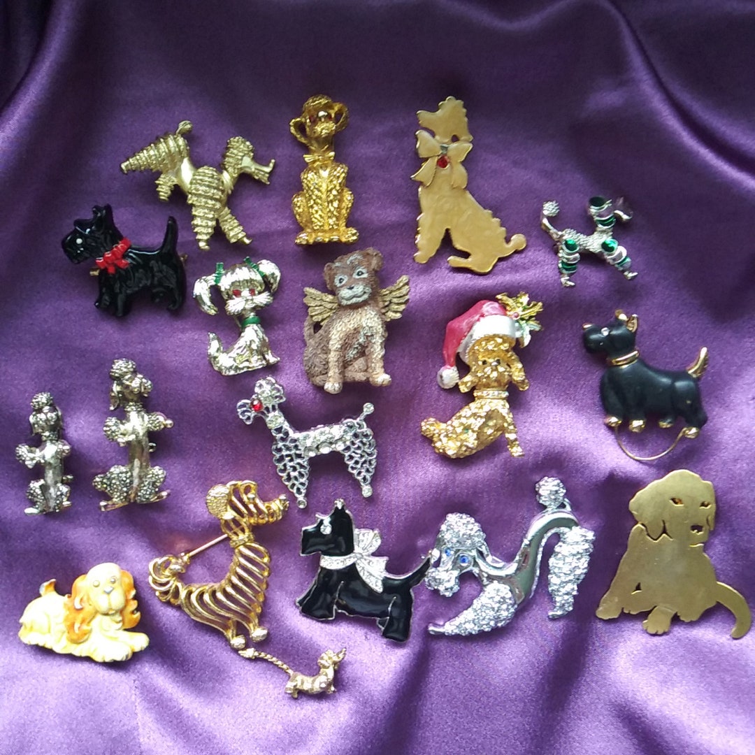 Vintage Dog Brooches Pins Buttons Costume Jewelry Collectibles - Etsy