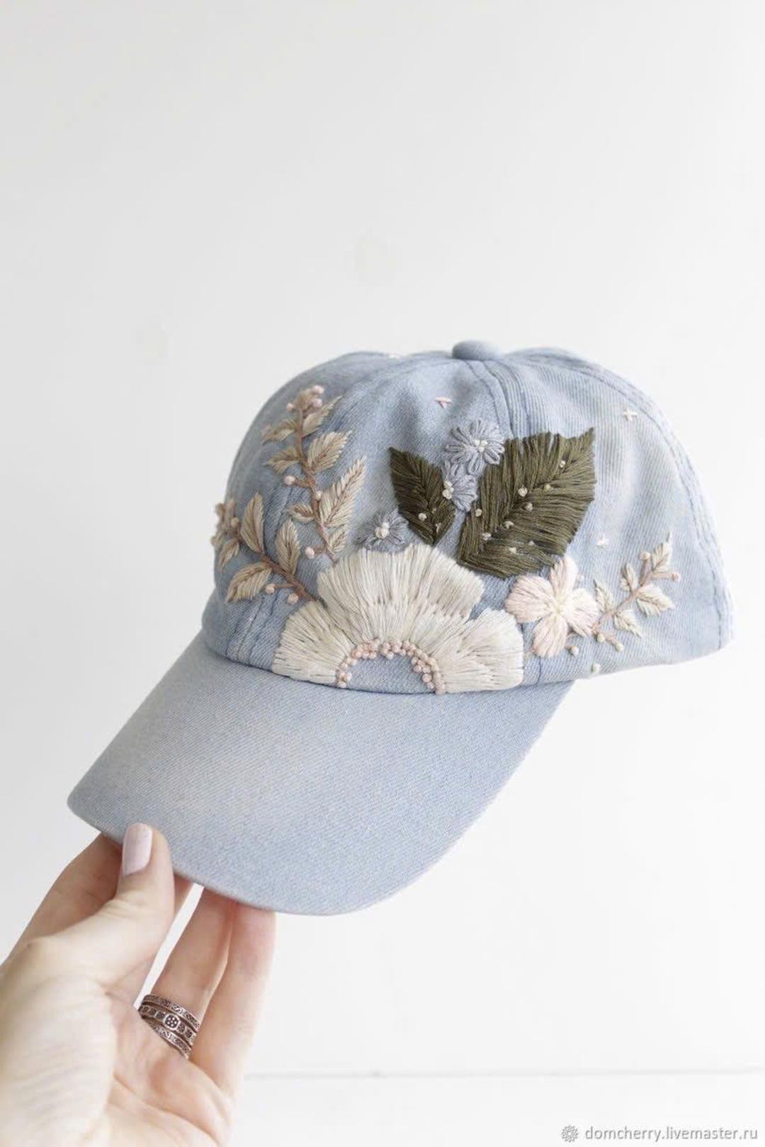 Hand Embroidered Wildflower Hat: Vintage Floral Cap - Etsy