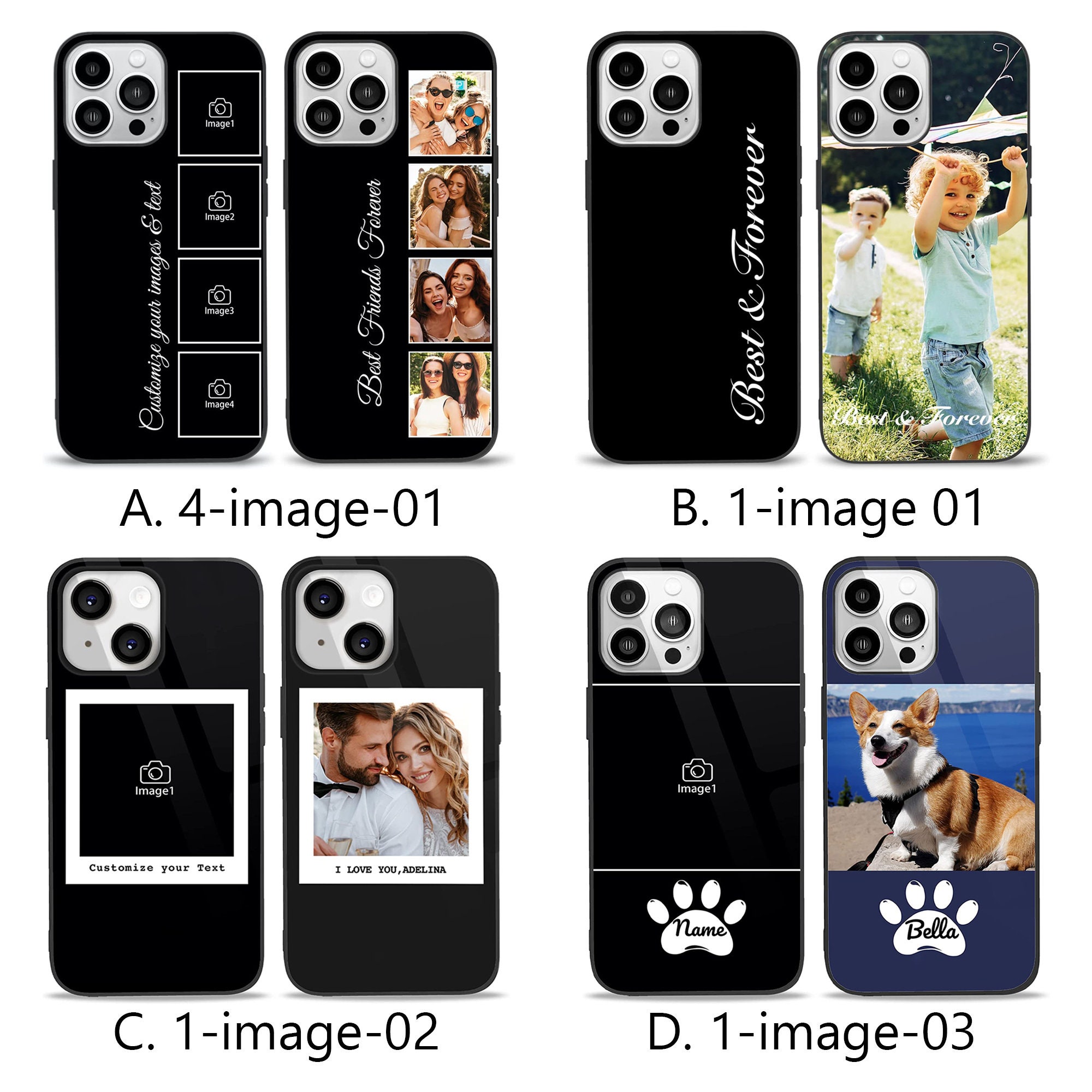 Personalized Picture iPhone Cases for 14 13 12 11 Pro Mini XR Xs Max ...